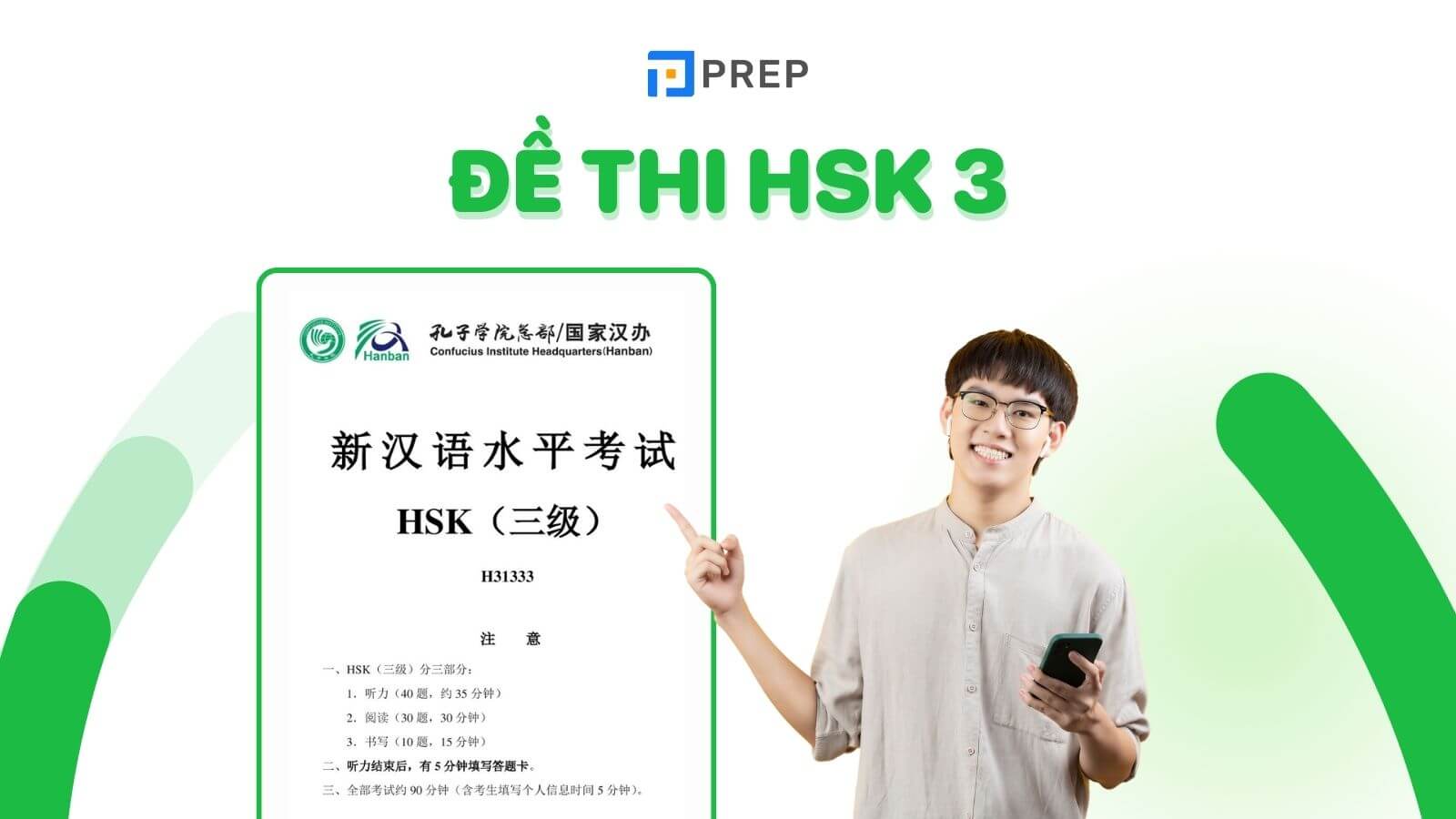 [PDF] Trọn bộ 20+ đề thi HSK 3 mới nhất có đáp án