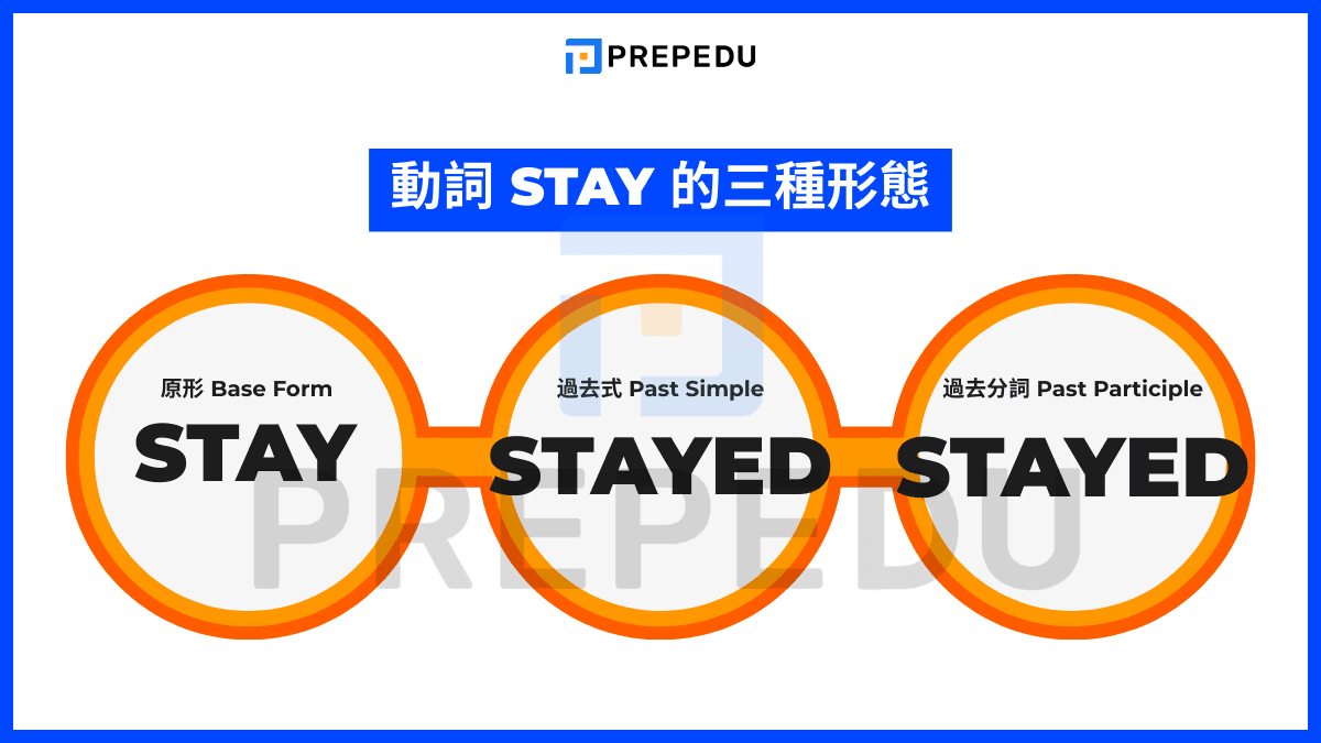Stay 過去分詞是什麼？Stay 過去式：Stay - Stayed - Stayed