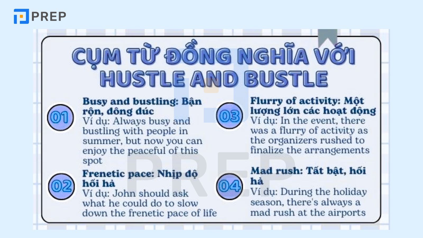 Hustle and bustle là gì? Định nghĩa và cách dùng Hustle and bustle